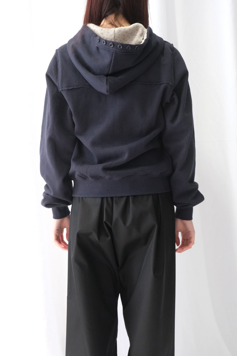 COYSEIO | FLOWER POINT ZIP-UP HOODIE / NAVY – STOCK