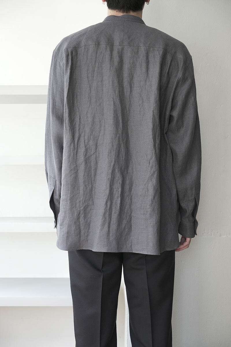 THE CLASIK | RAF SHIRT LIMEN HEMP TWILL / PLATINUM GREY RAFリラックスリネンシャツ ...