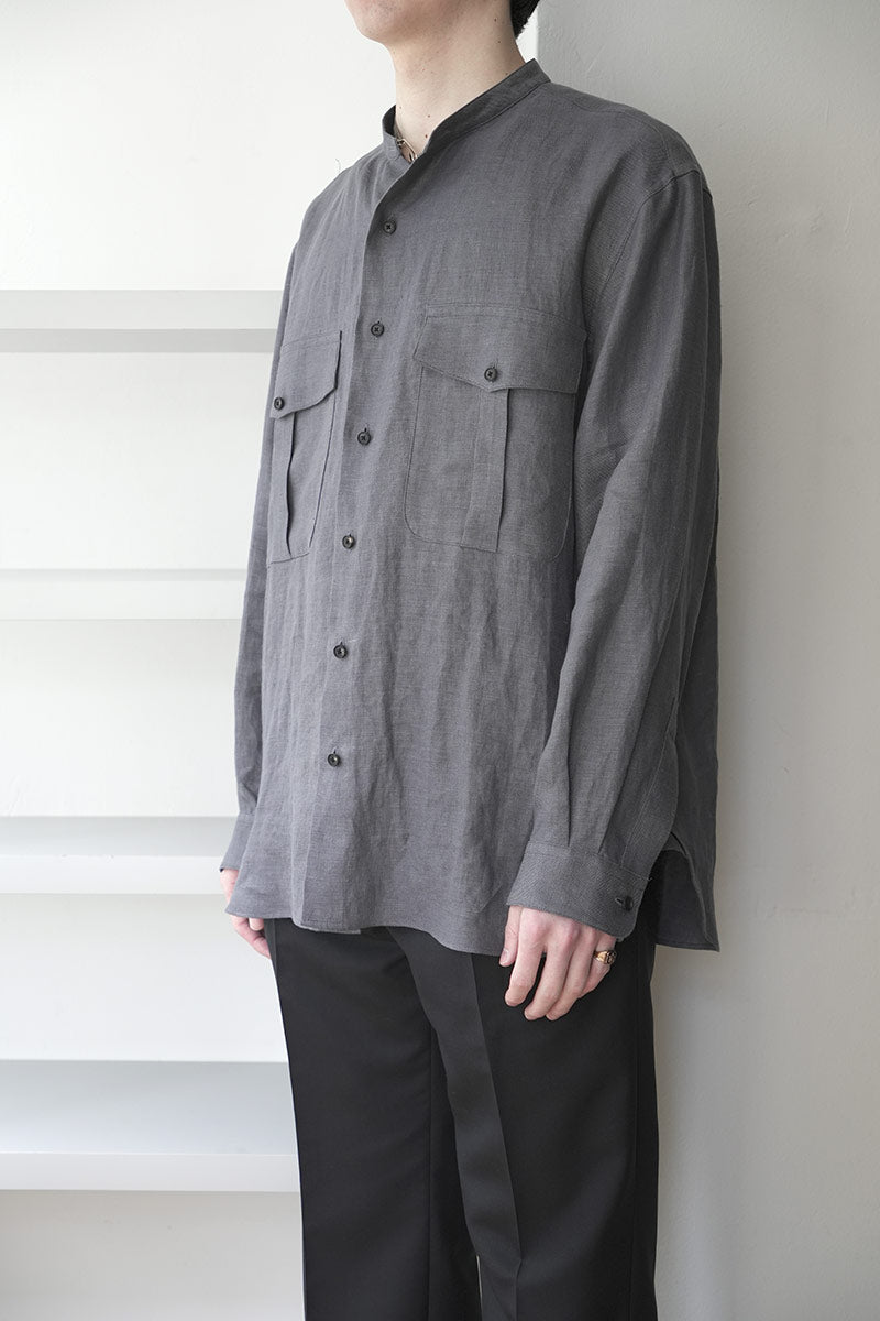 THE CLASIK | RAF SHIRT LIMEN HEMP TWILL / PLATINUM GREY RAFリラックスリネンシャツ ...
